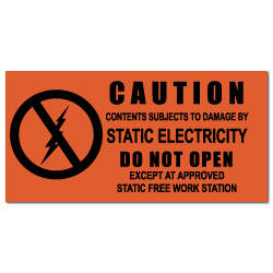 1.5" x 3" Caution Static Electricity Stickers