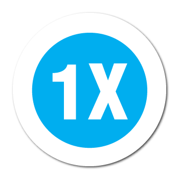 "1X" Garment and Clothing Size Stickers