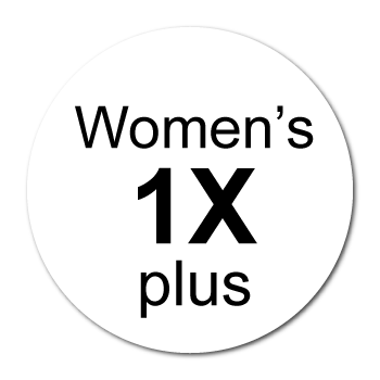 "Women's 1X plus" White Circle Stickers by Sticker.com