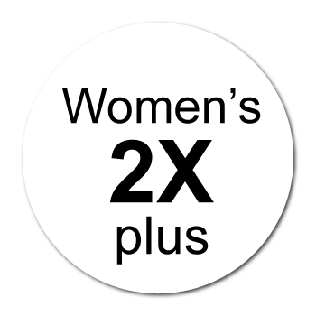 "Women's 2X plus" White Circle Garment Stickers by Sticker.com