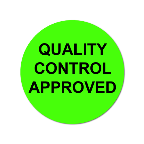 "QC Approved" Blue Stickers