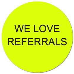 "We Love Referrals" Stickers
