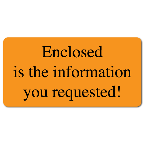 "Enclosed Information" Stickers