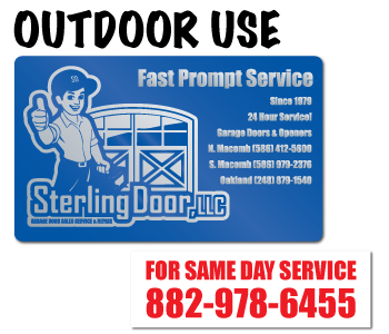 Custom Garage Door Sales and Service Labels